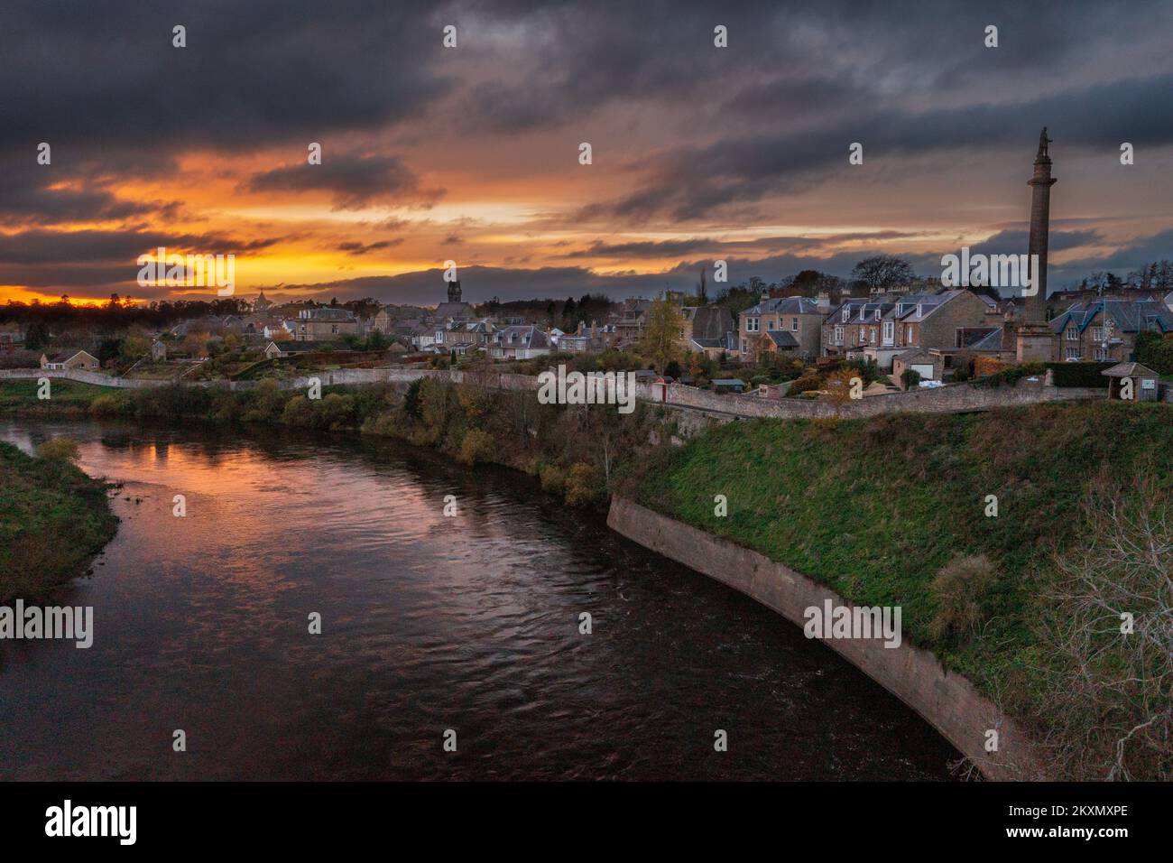 Coldstream beside the River Tweed on the Scottish Border from where the ...