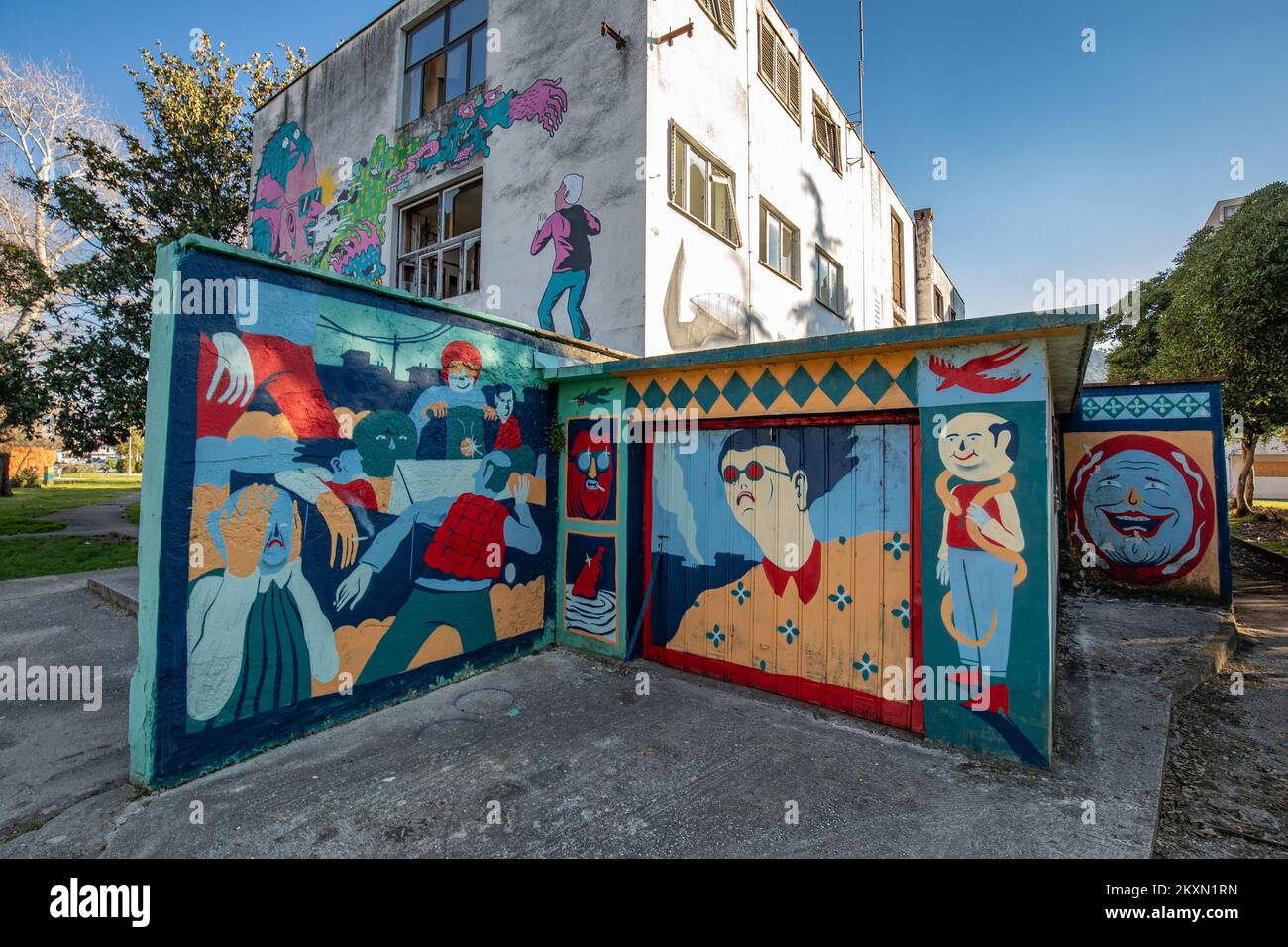 A graffiti is seen on a wall as part of "Zen Opuzen" art festival in ...