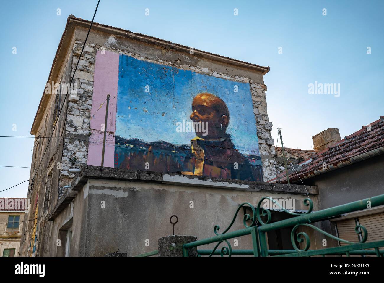 A graffiti is seen on a wall as part of "Zen Opuzen" art festival in ...