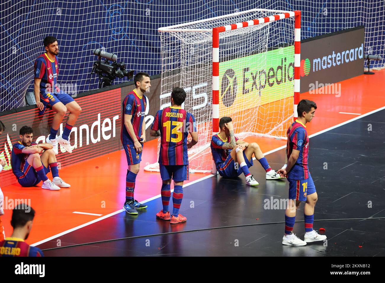 Barca players reacts after UEFA Futsal Champions League Final match ...