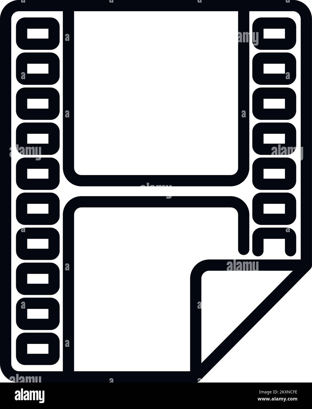 Film editor icon outline vector. Video montage. Edit camera Stock ...