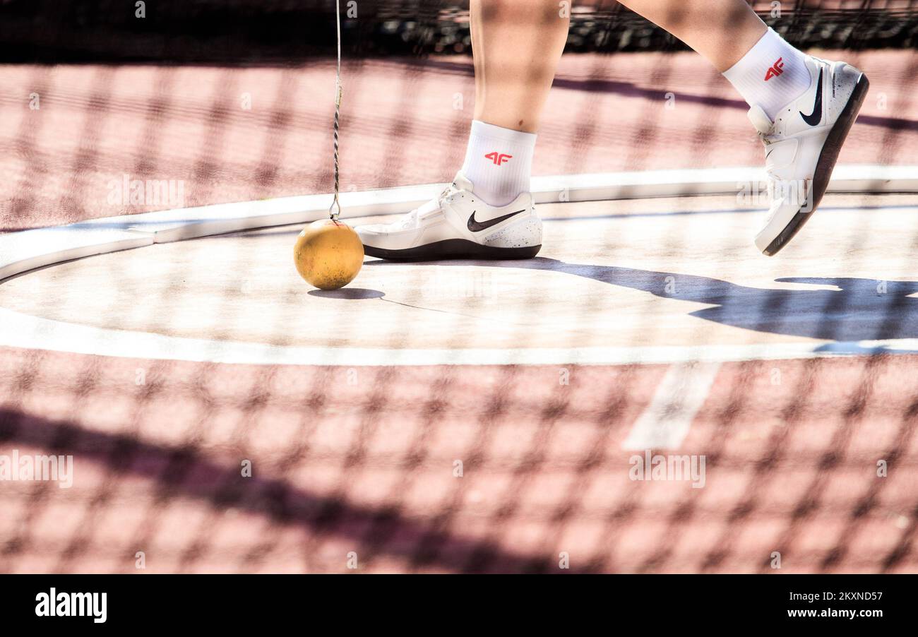 SPLIT, CROATIA - MAY 09: Detail at the women's hammer throw final ...