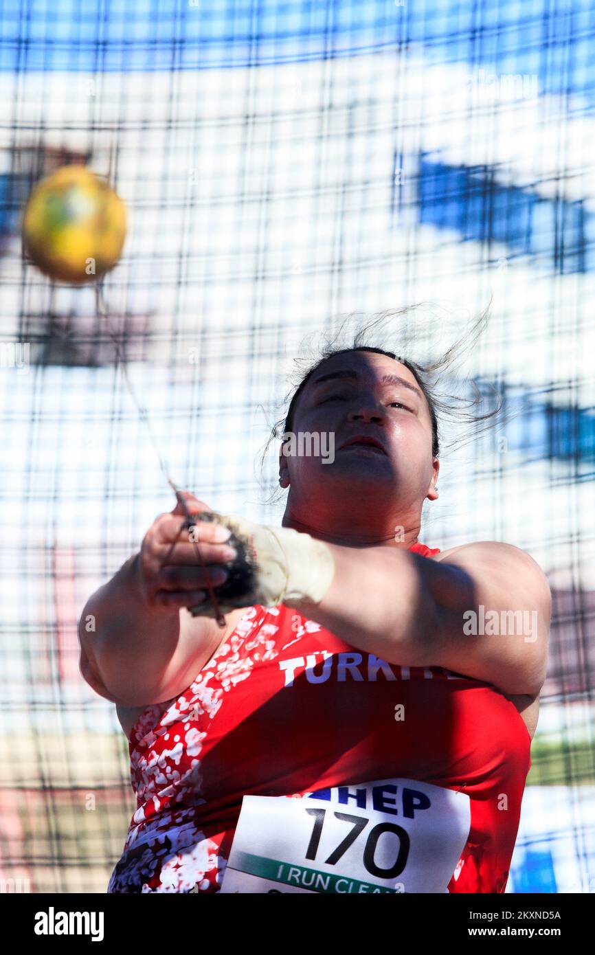 SPLIT, CROATIA - MAY 09: Tugce Sahutoglu of Turkey competes in women's ...