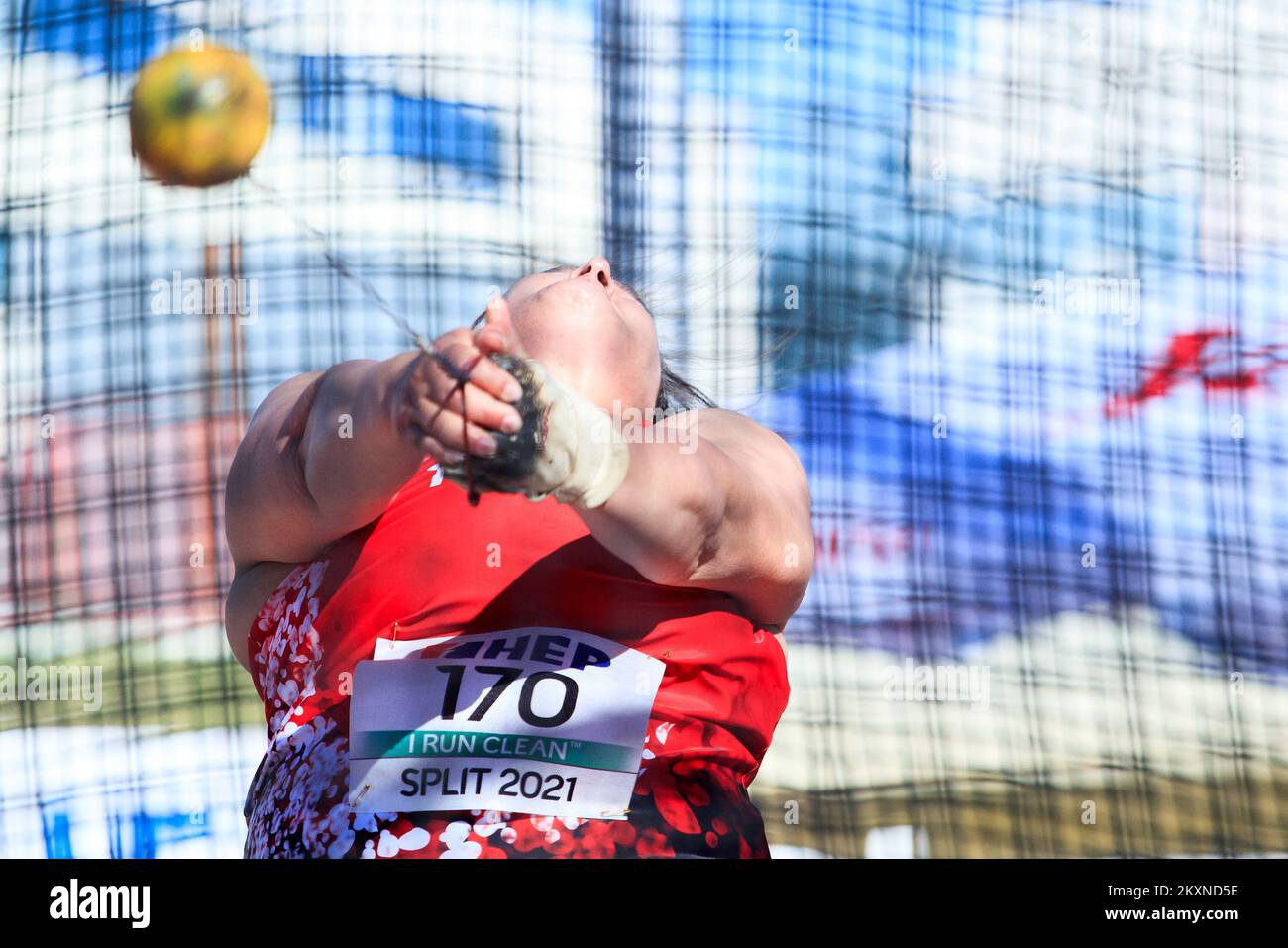 SPLIT, CROATIA - MAY 09: Tugce Sahutoglu of Turkey competes in women's ...