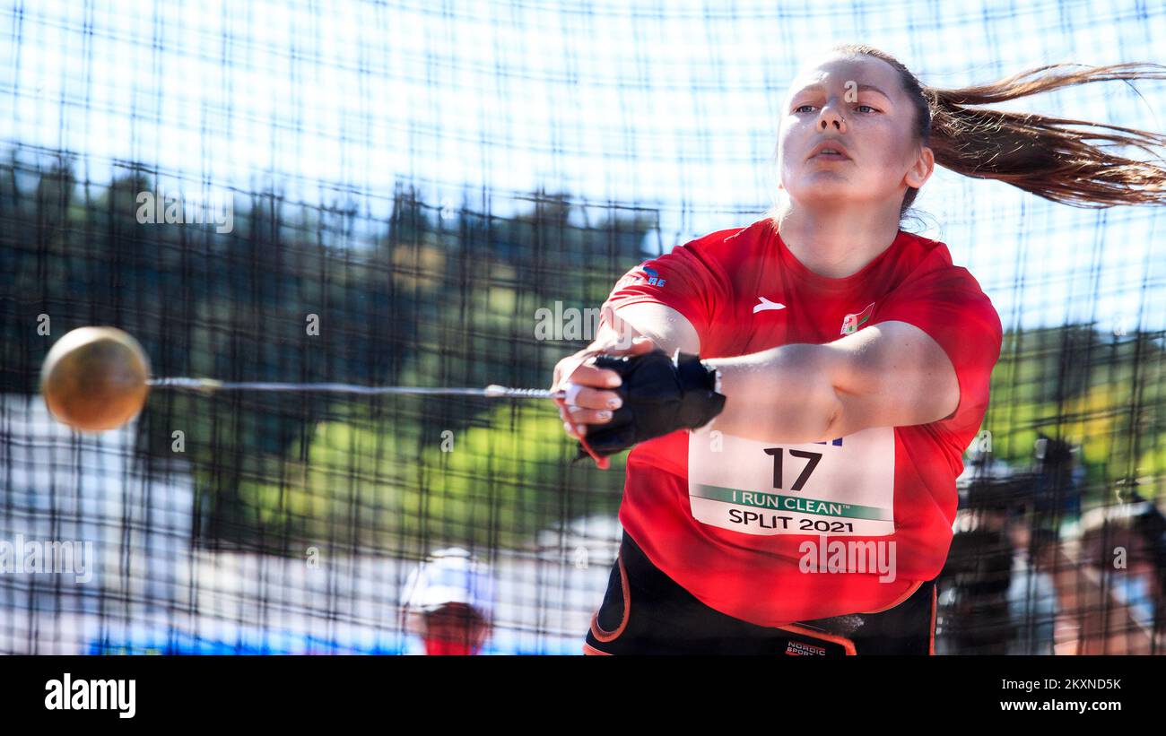 SPLIT, CROATIA - MAY 09: Alena Sobaleva of Belarus competes in women's ...