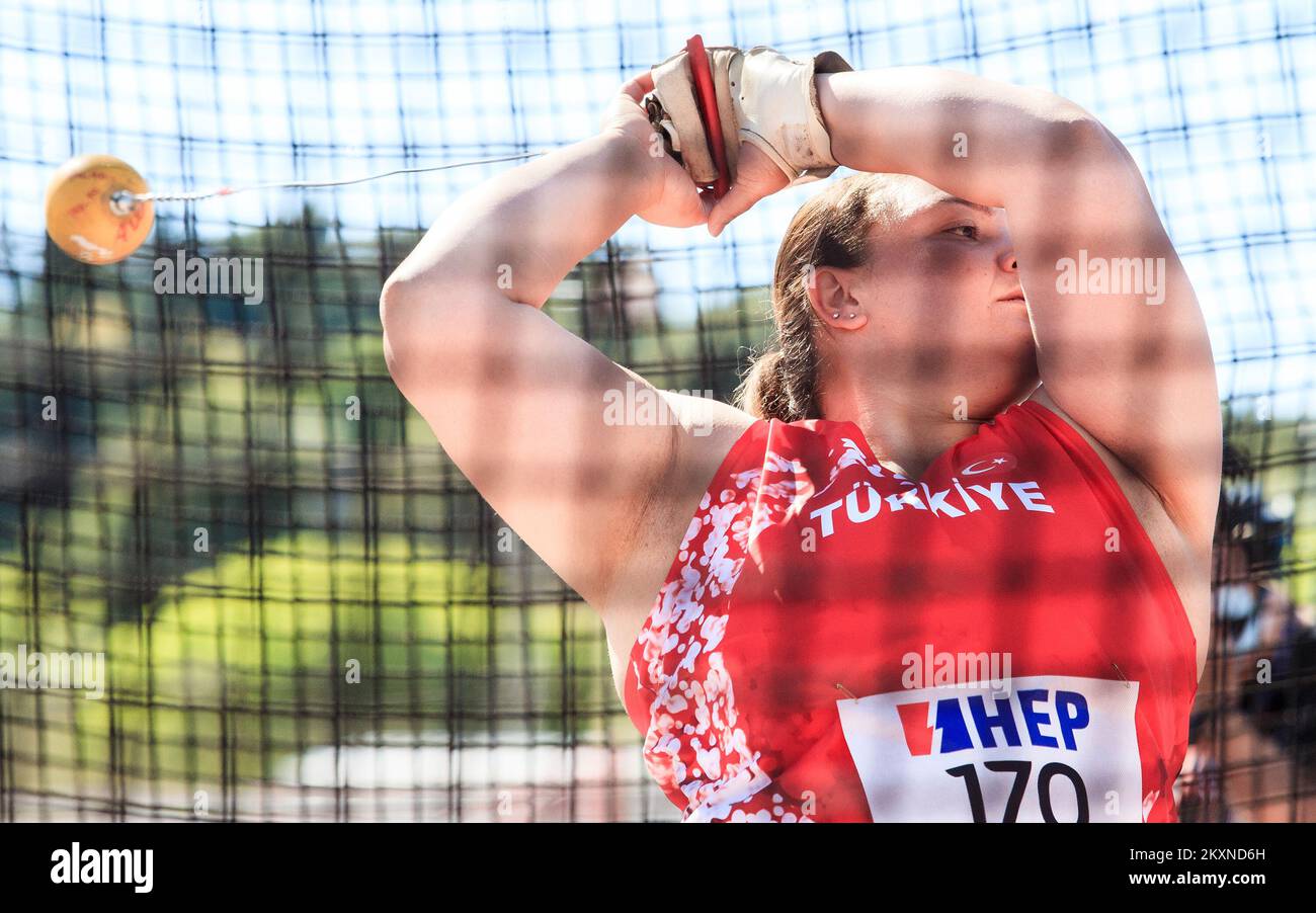 SPLIT, CROATIA - MAY 09: Tugce Sahutoglu of Turkey competes in women's ...