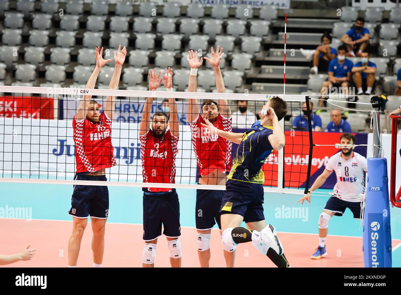 ZADAR, CROATIA - MAY 09: Filip Sestan, Sandro Dukic and Ivan Raic of ...