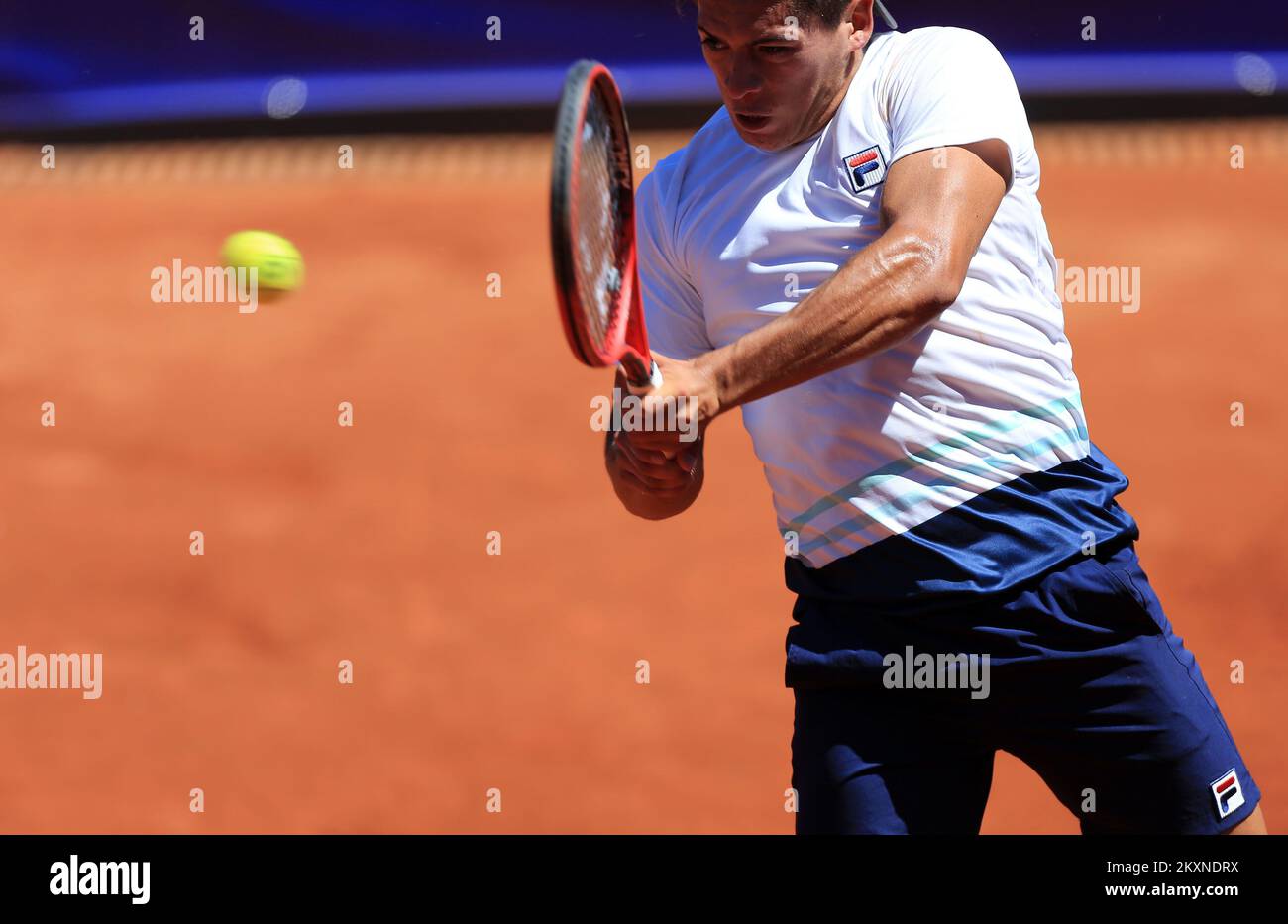 Sebastian Baez of Argentina during qualifications against Duje ...