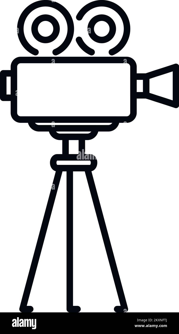 Movie camera icon outline vector. Video film. Motion edit Stock Vector ...