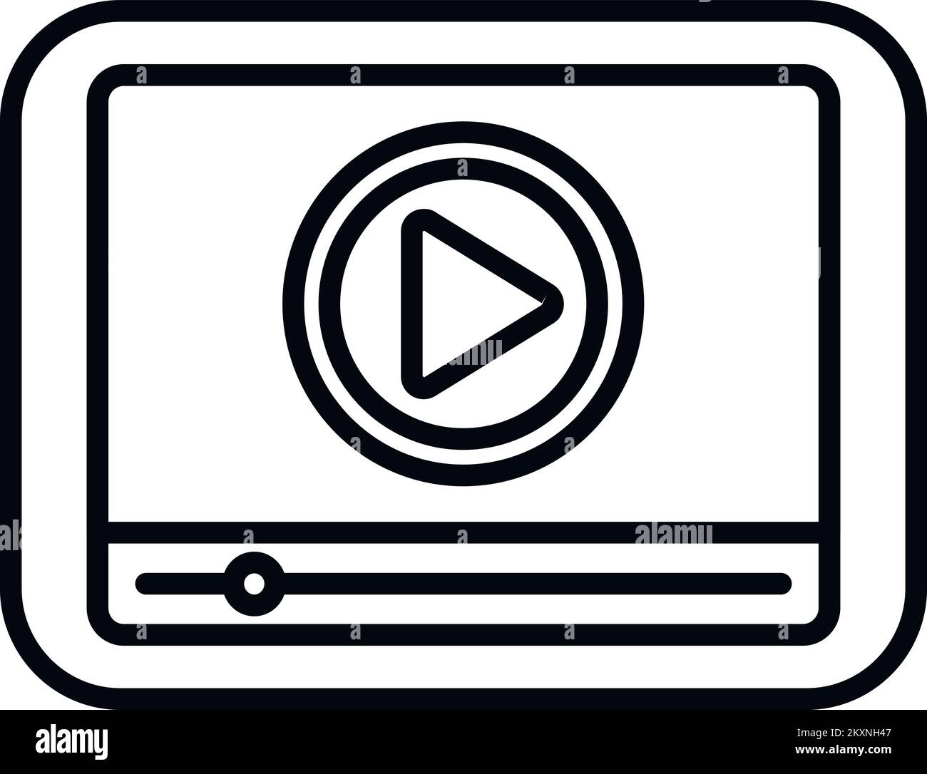 Tablet edit icon outline vector. Montage film. Footage editor Stock ...