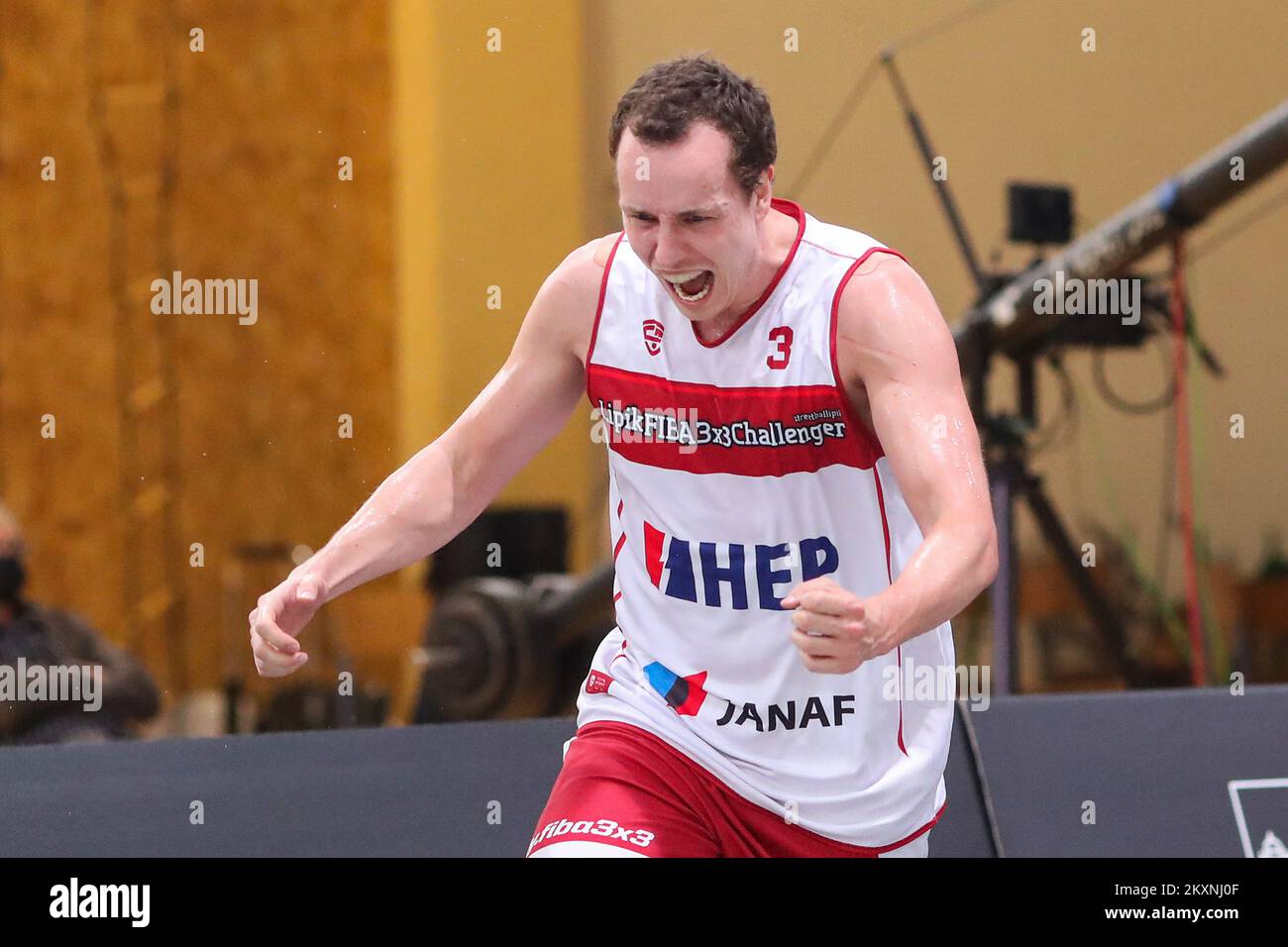 Nick Celis of Antwerp celebates a win after FIBA 3x3 World Tour Final ...