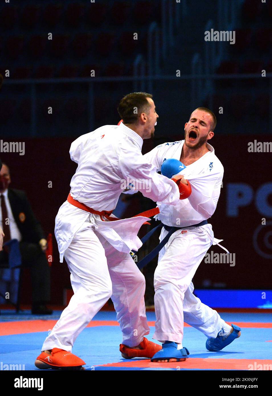 Ivan Martinac of Croatia in action against Mario Hodzic of Montenegro ...