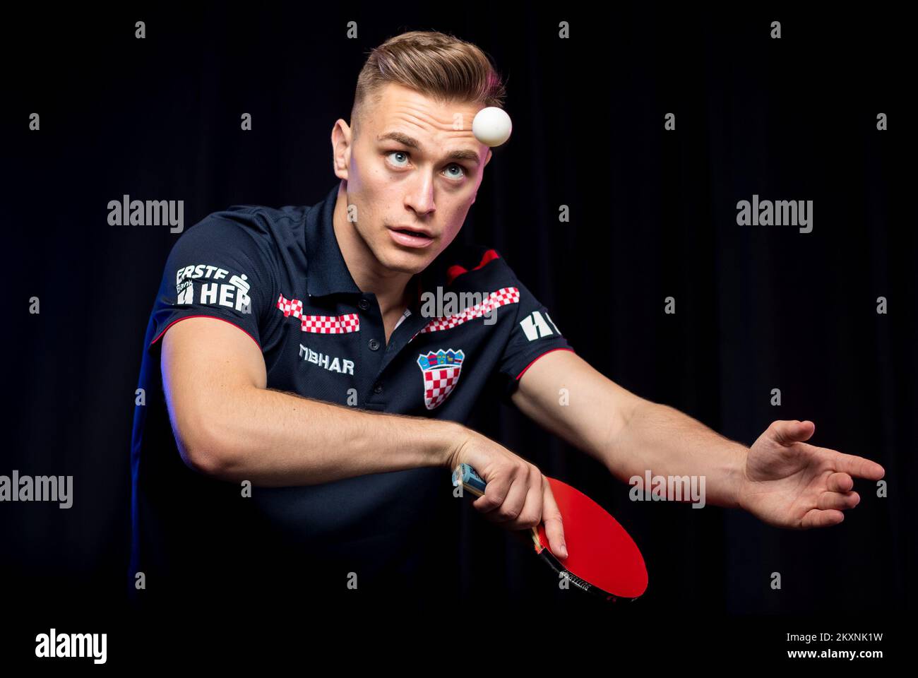 Croatian Table Tennis Team Member Filip Zeljko With The Croatian National Team Achieved A Place