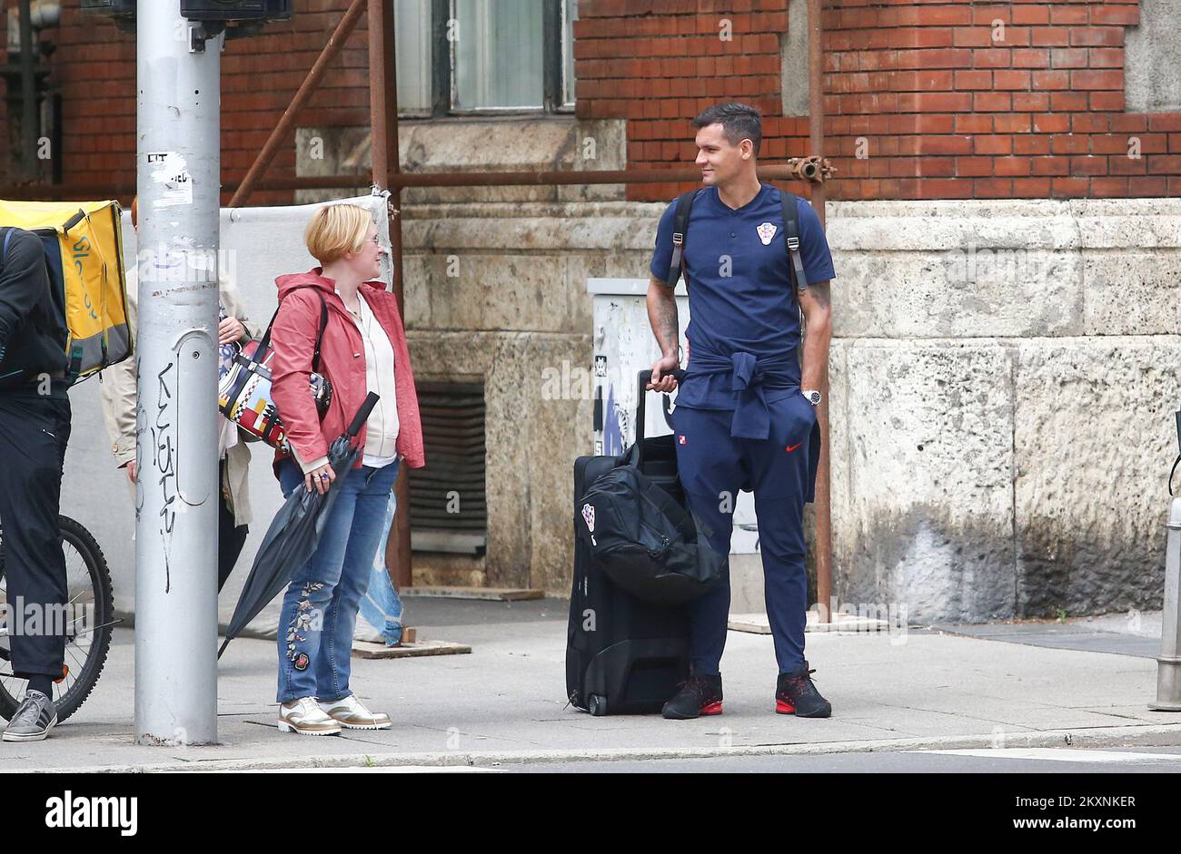 Dejan Lovren coming to the Capital Hotel in Zagreb, Croatia, on May 25 ...