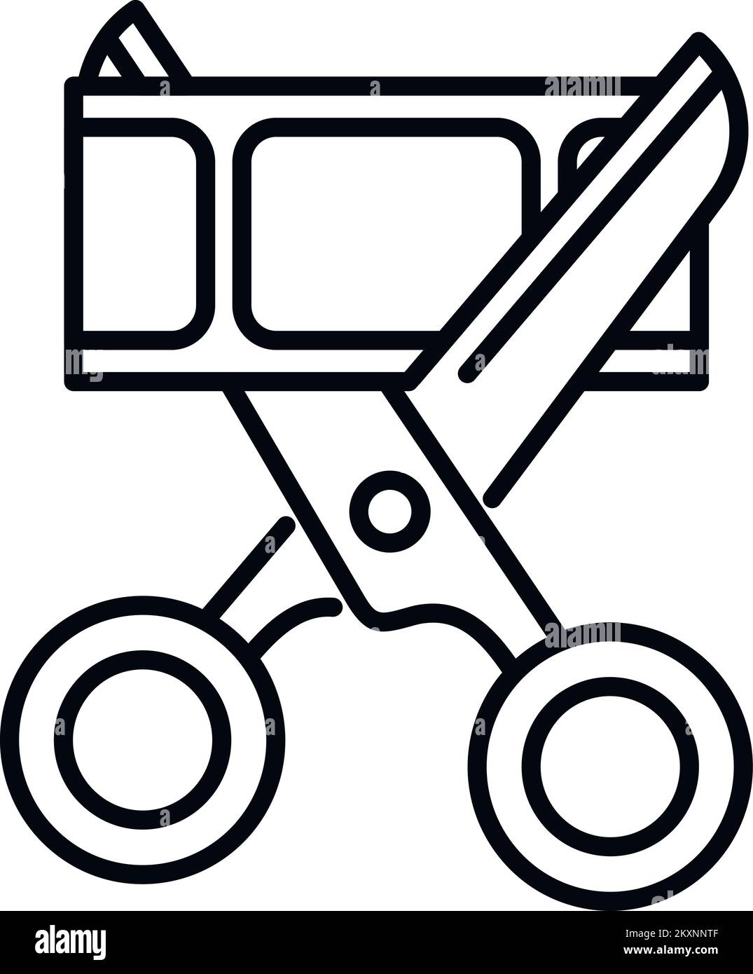 Cut movie icon outline vector. Montage film. Edit sound Stock Vector ...