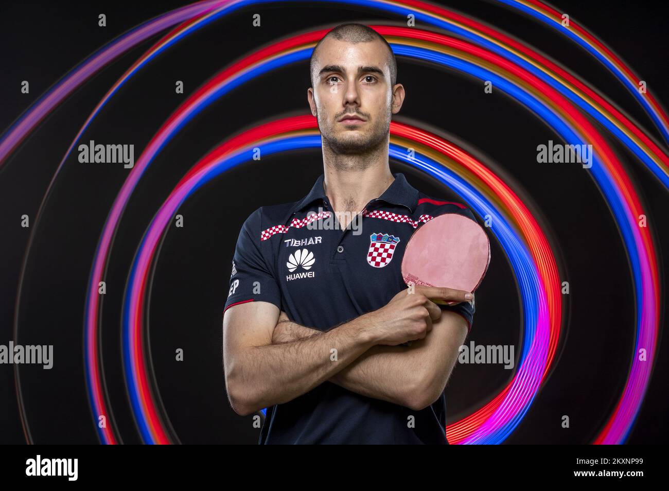 Croatian national table tennis team member Tomislav Pucar, with the ...