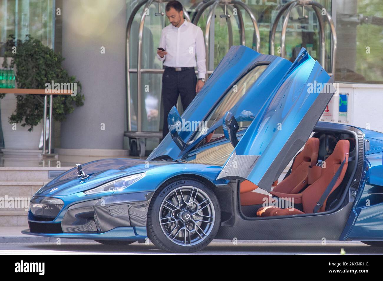 Photo taken on June 03, 2021 shows the new Rimac Automobili's electric ...