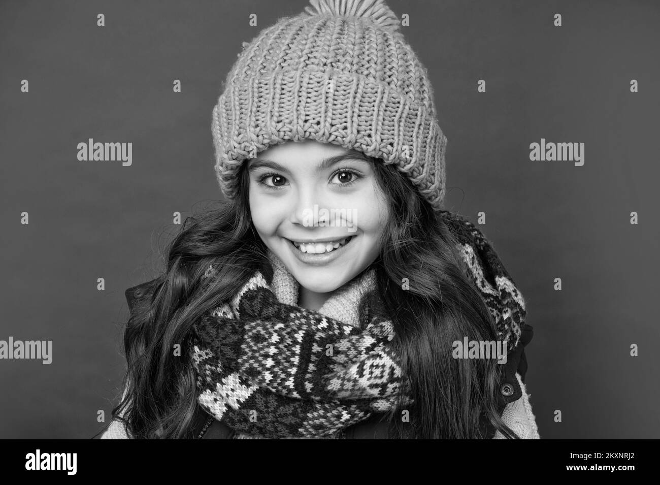 female fashion model. teen girl in scarf. portrait of child wearing ...