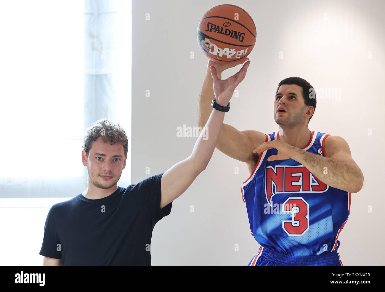 Photo taken on June 7, 2021 shows wax figure of Drazen Petrovic, known ...