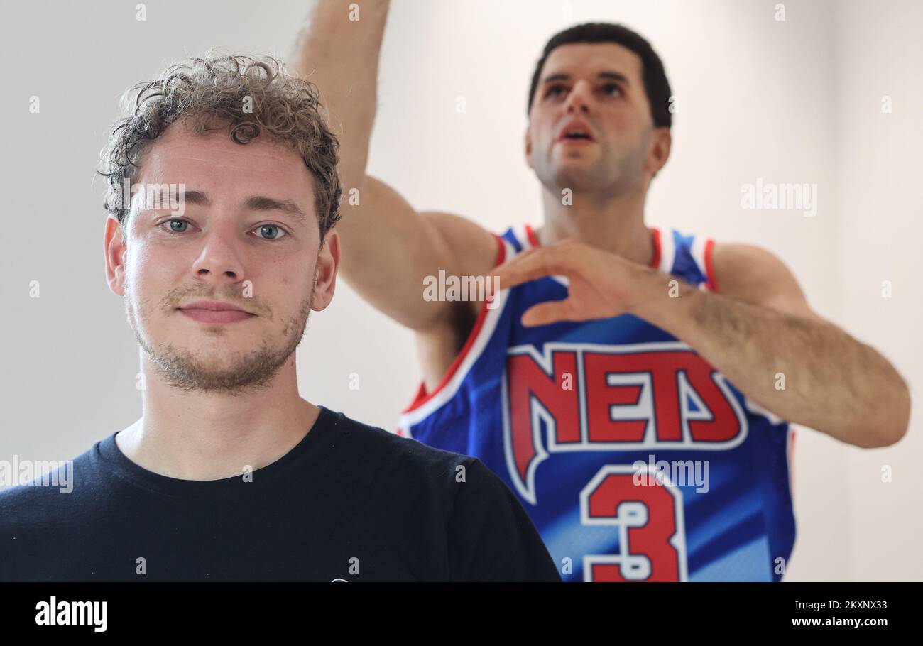 Photo taken on June 7, 2021 shows wax figure of Drazen Petrovic, known ...