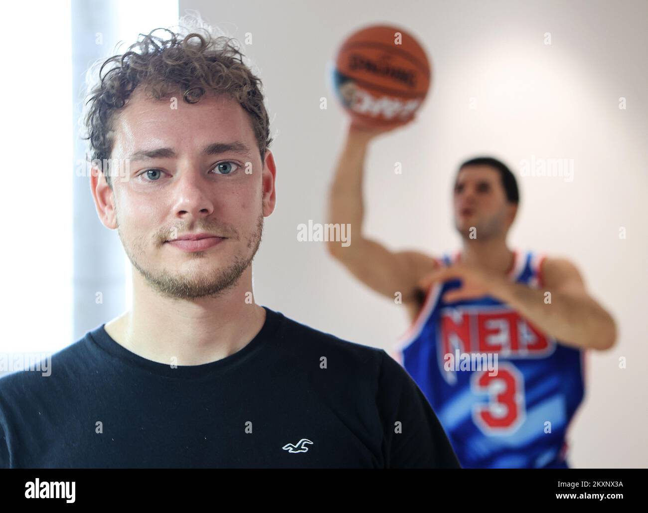 Photo taken on June 7, 2021 shows wax figure of Drazen Petrovic, known ...