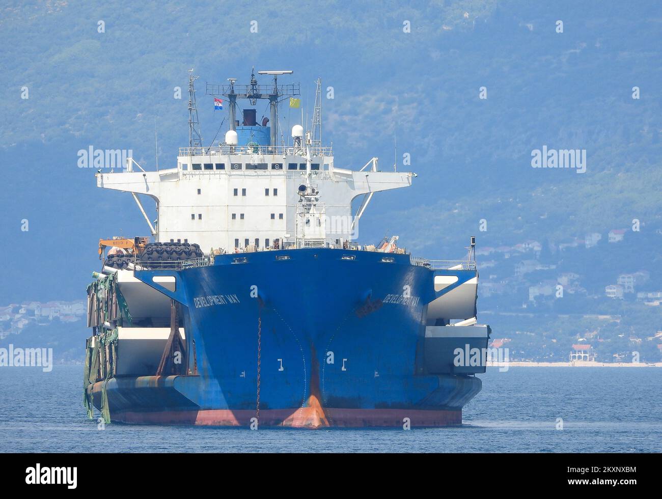 Chinese "Development Way" cargo ship which is carrying the final ...