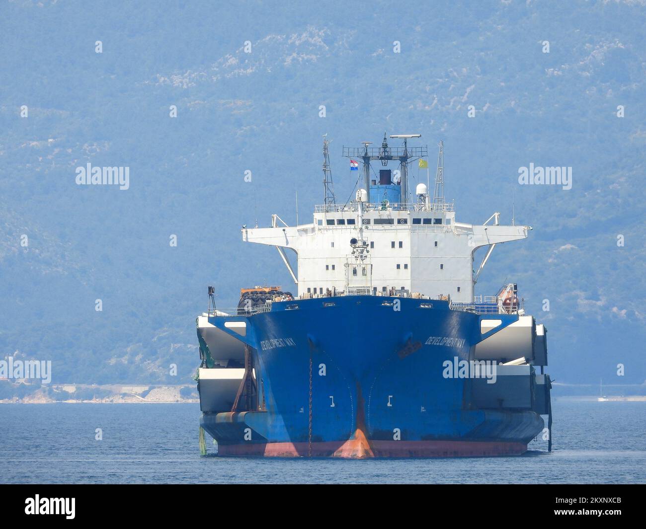 Chinese "Development Way" cargo ship which is carrying the final ...