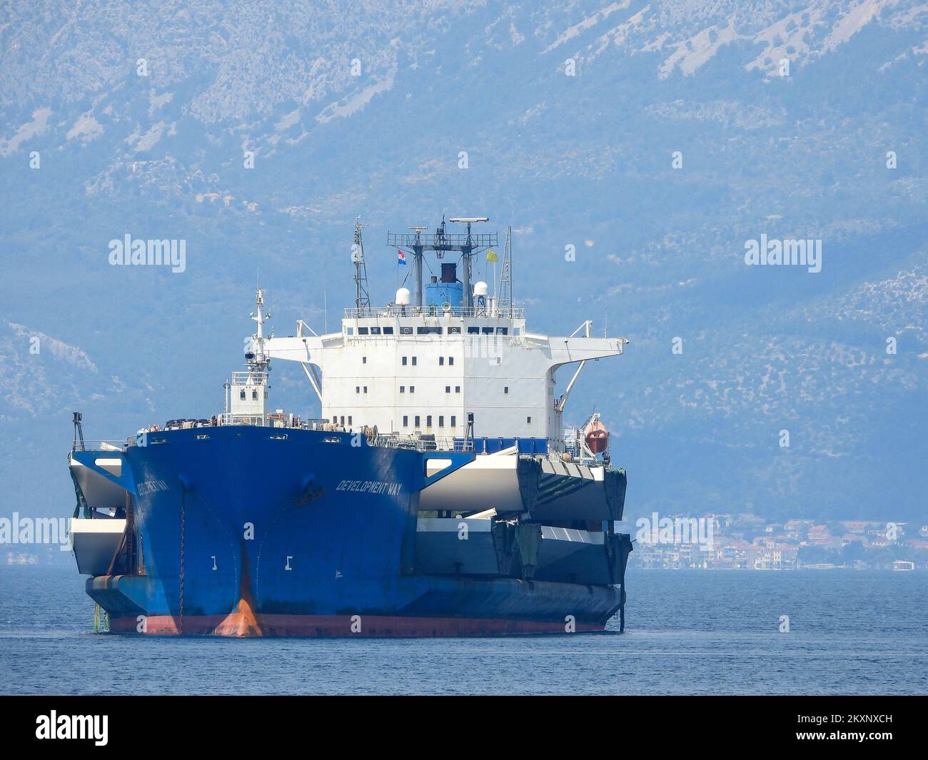 Chinese "Development Way" cargo ship which is carrying the final ...