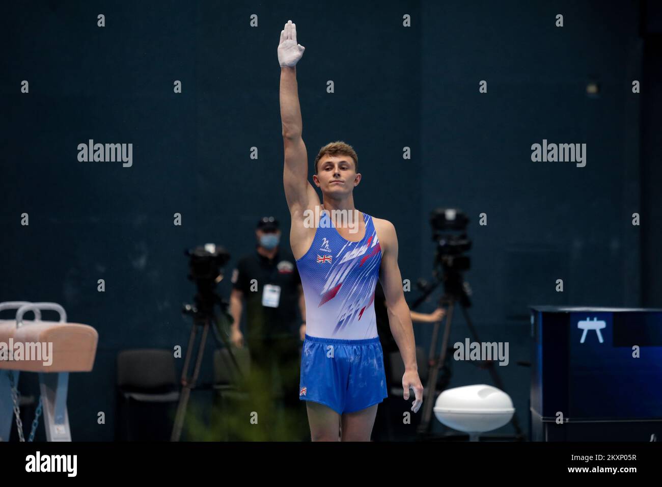 Gymnast Hayden Skinner of Great Britain performs a floor exercise ...