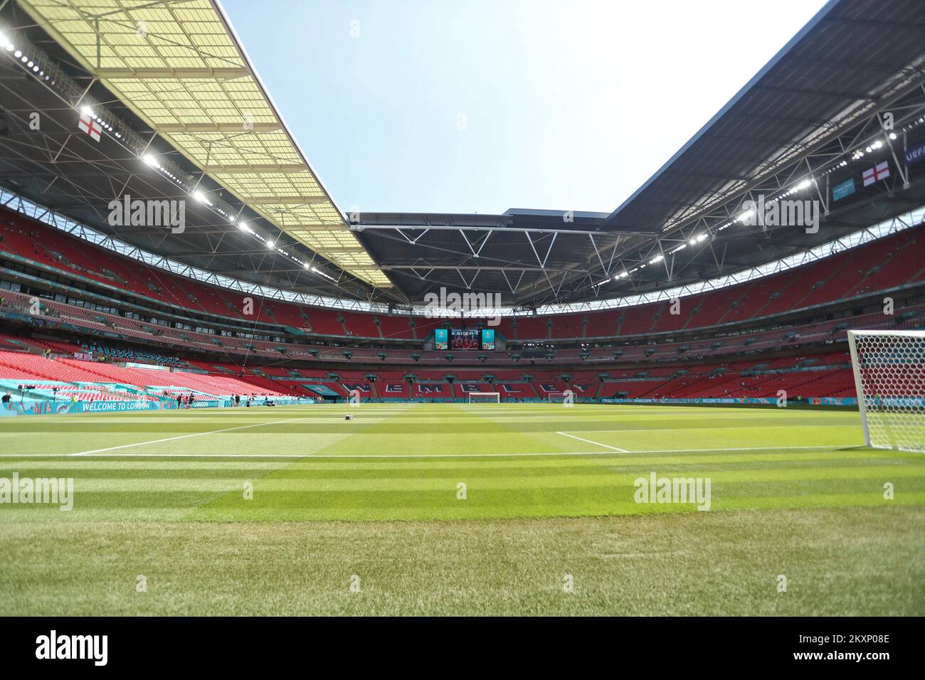A general view inside the Wembley stadium prior the UEFA Euro 2020 ...