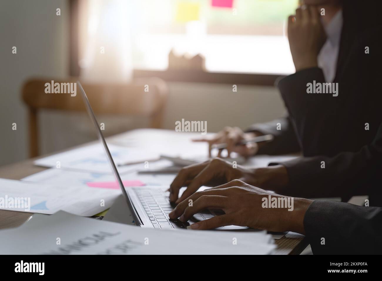 Business team collaboration discussing working analyzing with financial ... Business team collaboration discussing working analyzing with financial ...