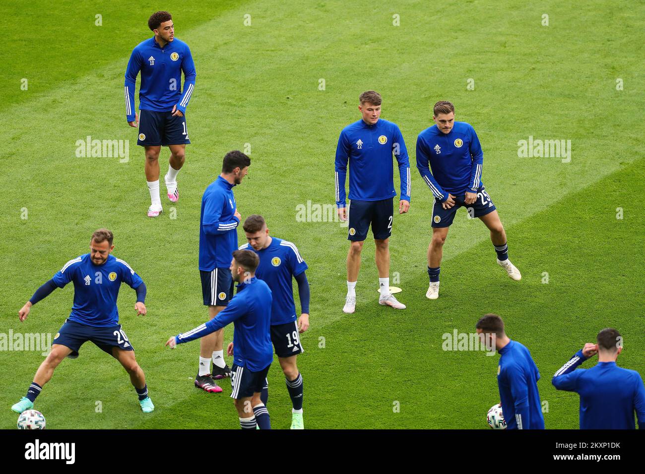 Warming up of the Scottish national football team ahead of the UEFA ...