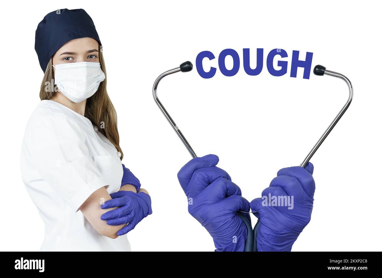 Health care and medicine concept. The doctor is holding a stethoscope ...