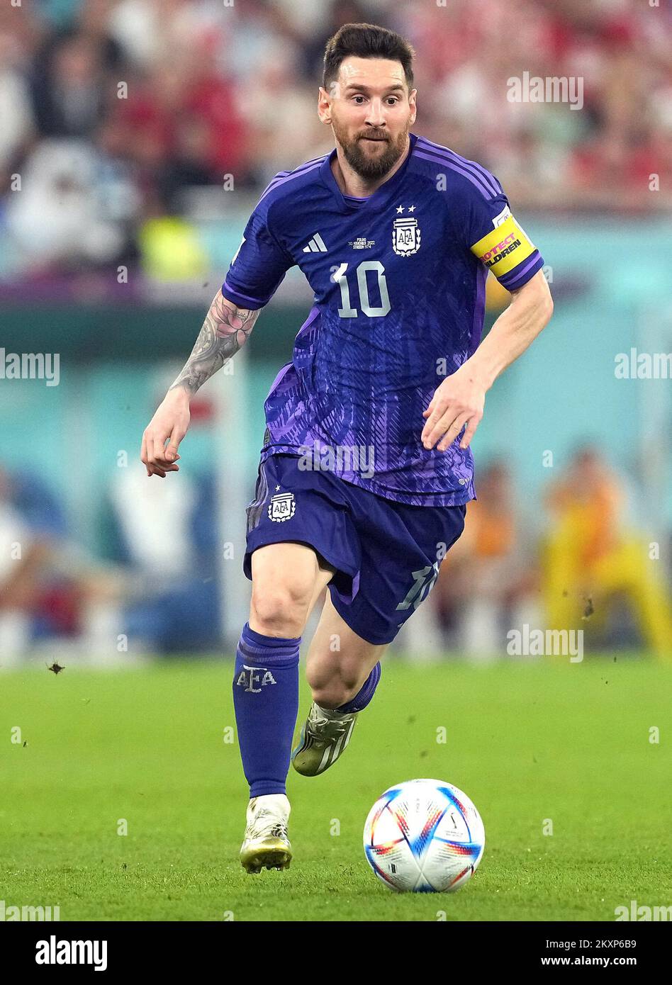 Argentina's Lionel Messi in action during the FIFA World Cup Group C ...