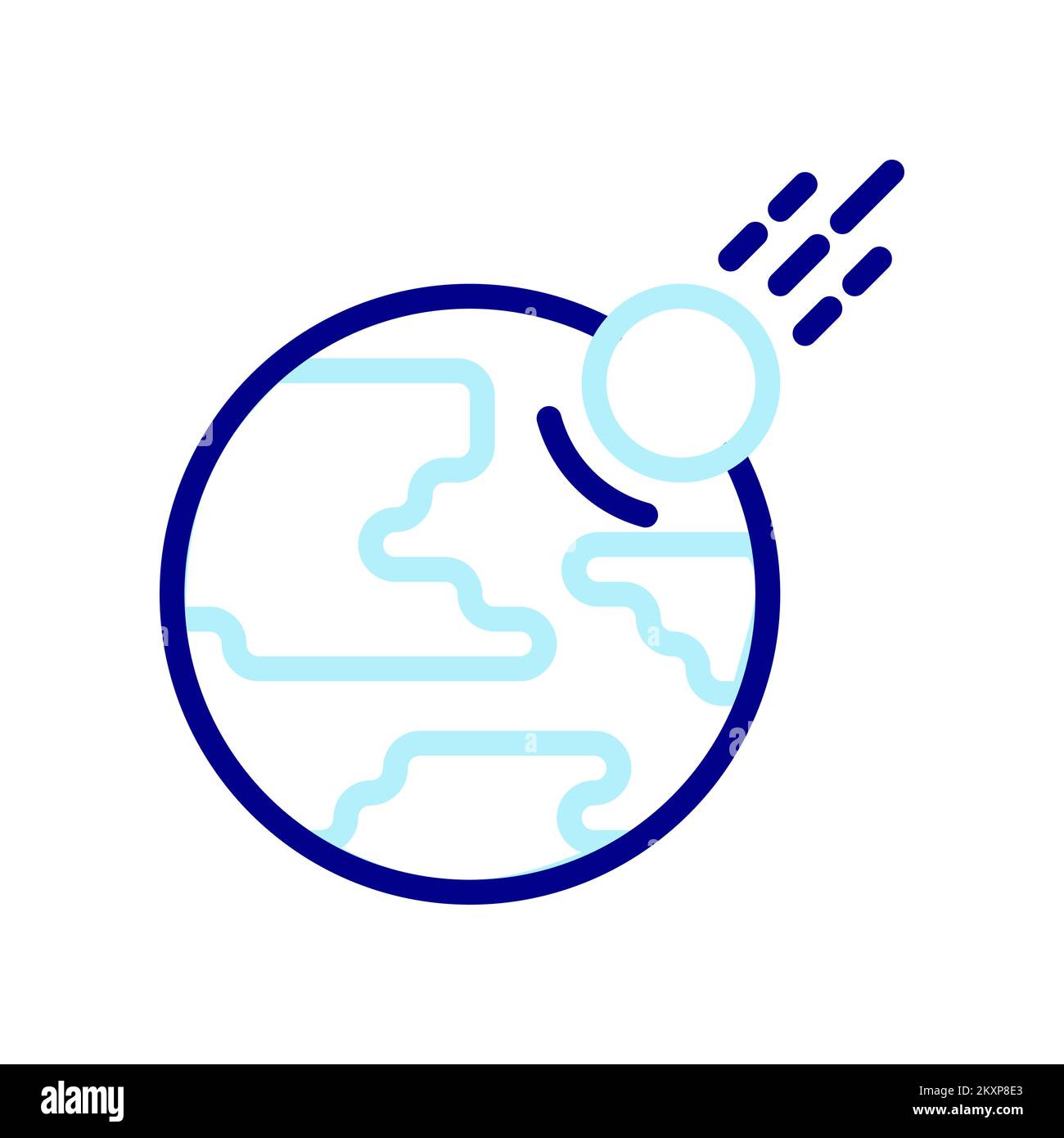 Meteor Impact icon. the meteor hits the earth, destroys the earth Stock ...