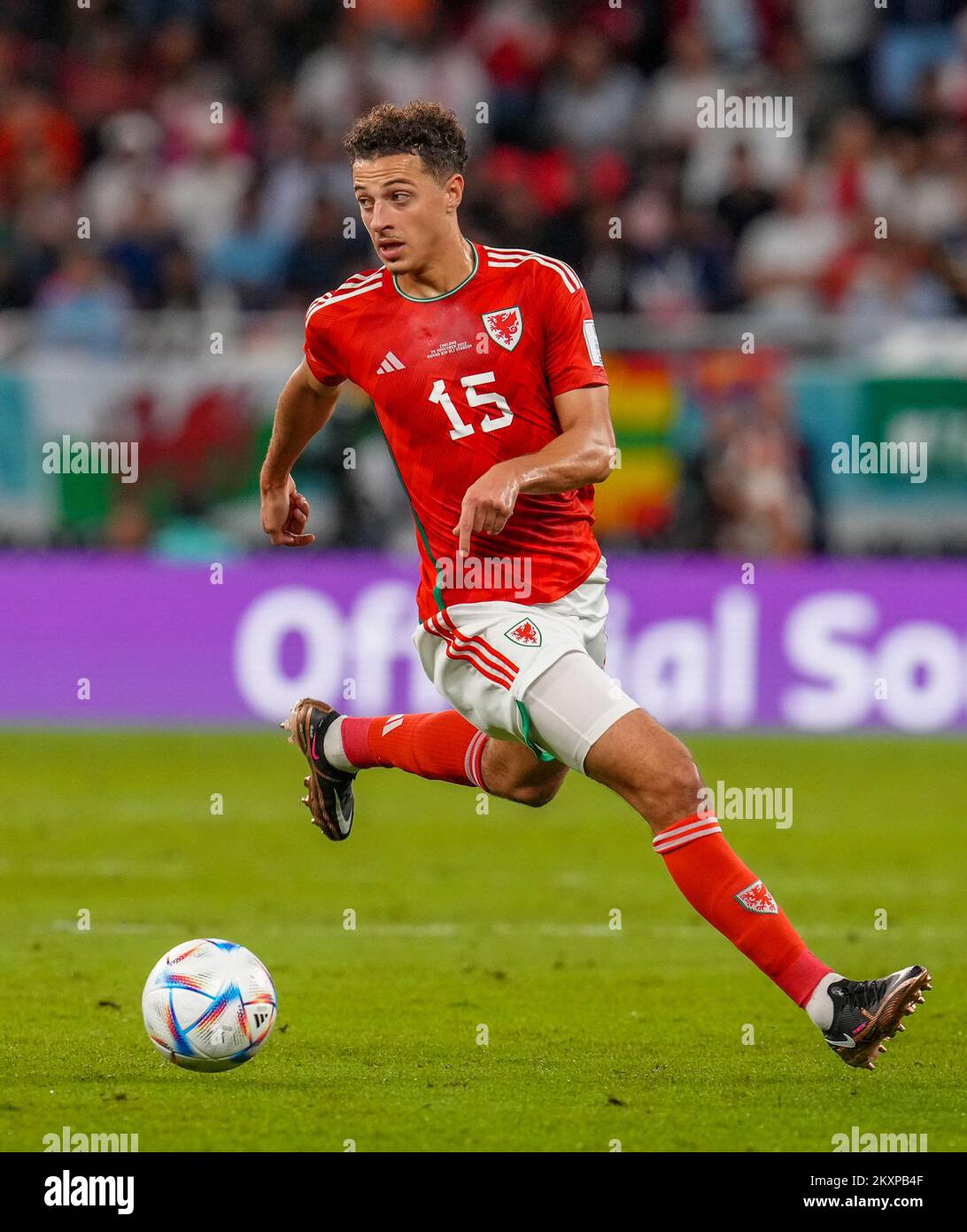 Wales' Ethan Ampadu during the FIFA World Cup Group B match at the ...