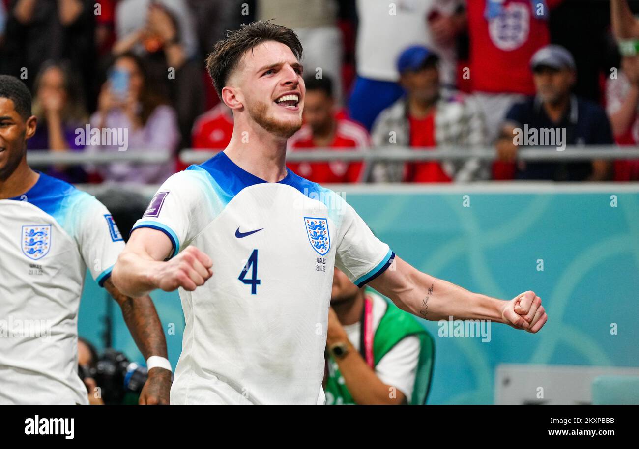 England Declan Rice celebrates the second goal scored by Phil Foden ...