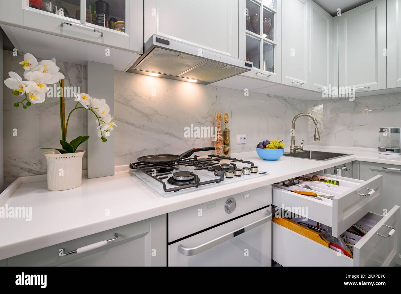 Kitchen interior sink furniture hi-res stock photography and images - Alamy