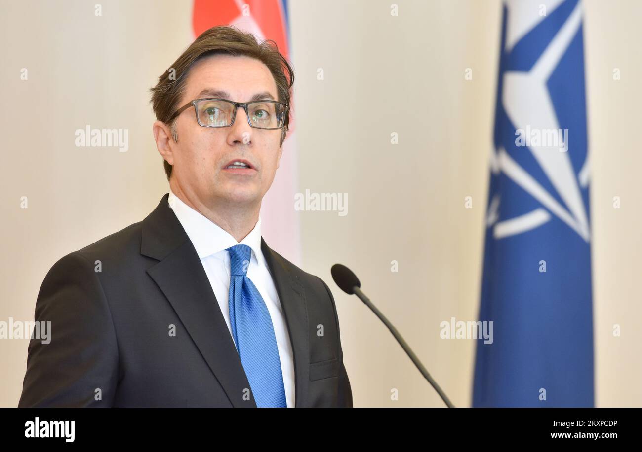 President of North Macedonia Stevo Pendarovski and Croatian President Zoran Milanovic (not in ...