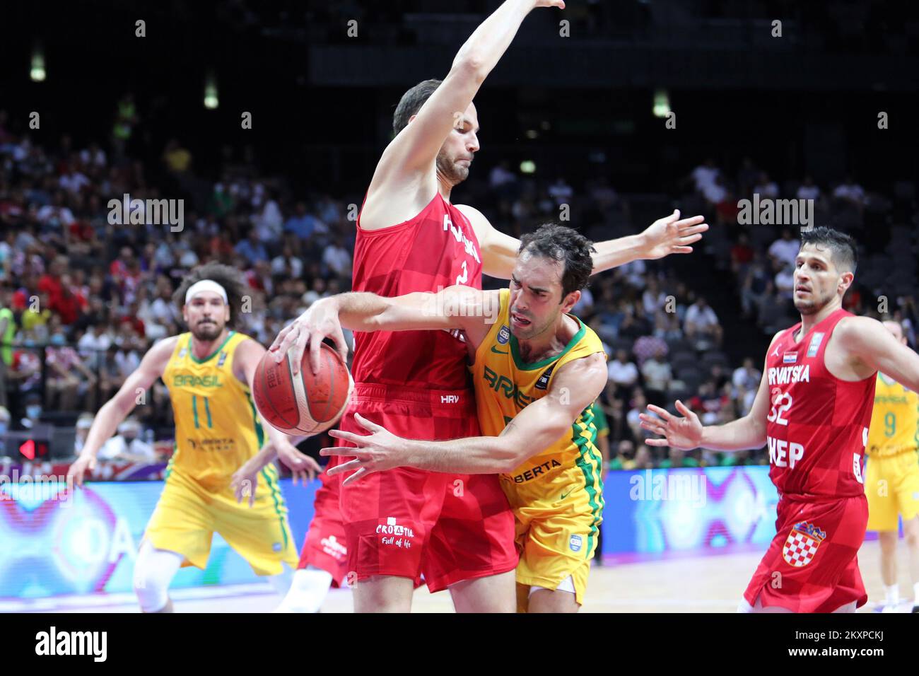 SPLIT, CROATIA - JUNE 30: VÃ­tor Benite of Brazil tries to move around ...