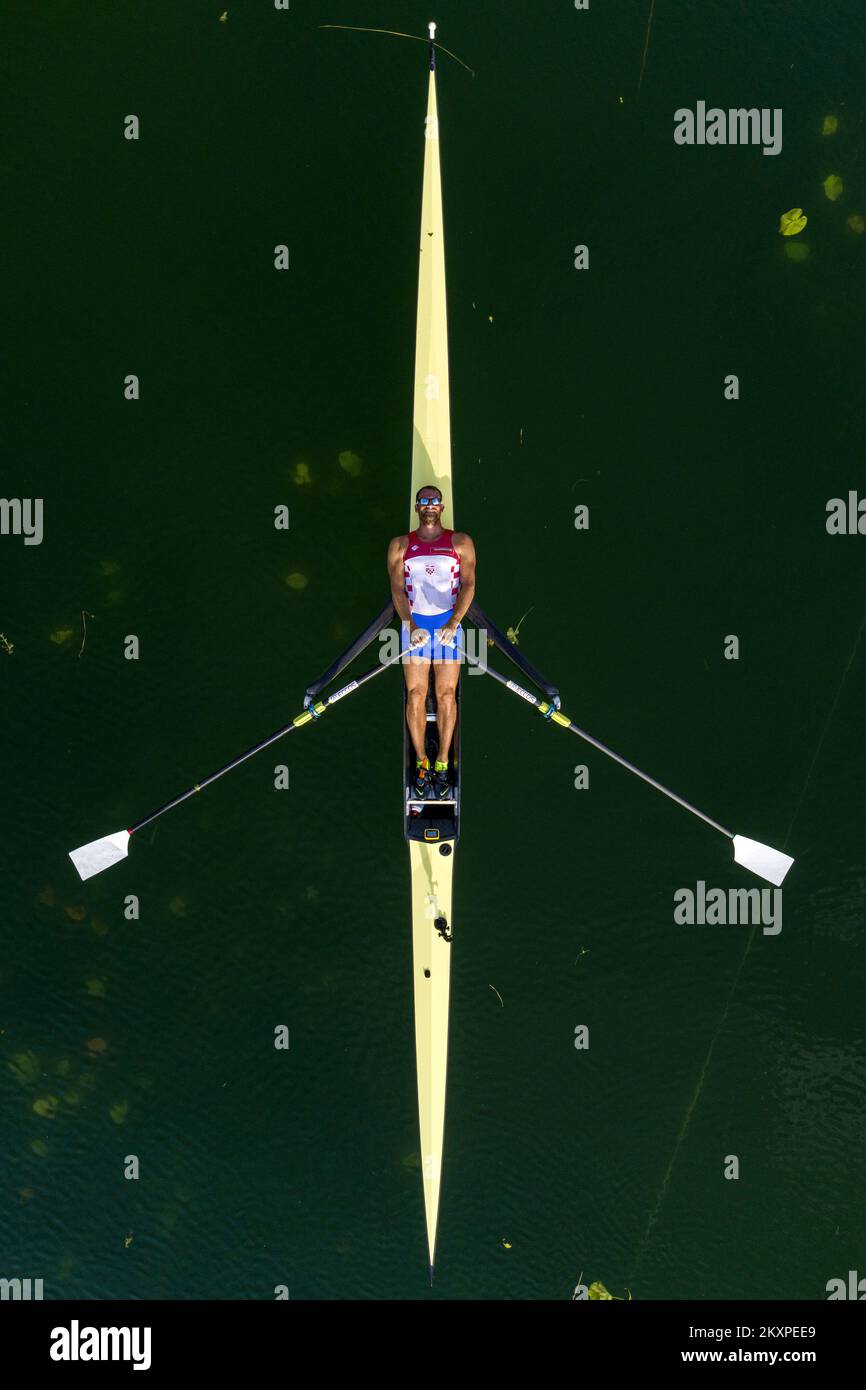 Croatian rower Damir Martin pictured at a training session on Lake ...