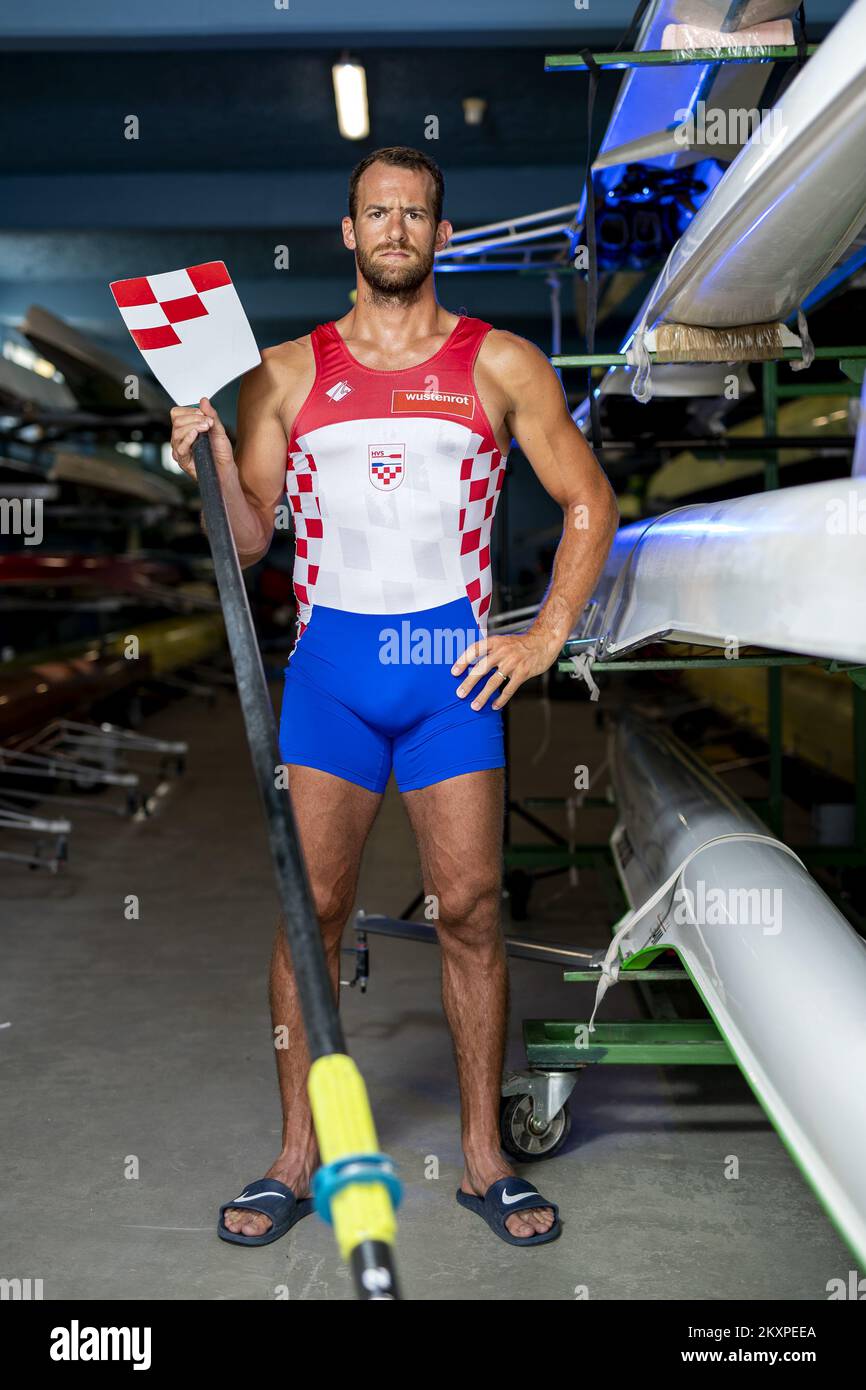 Croatian rower Damir Martin pictured at a training session on Lake ...