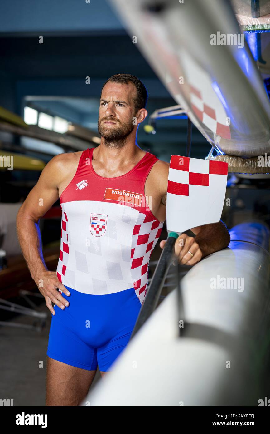 Croatian rower Damir Martin pictured at a training session on Lake ...