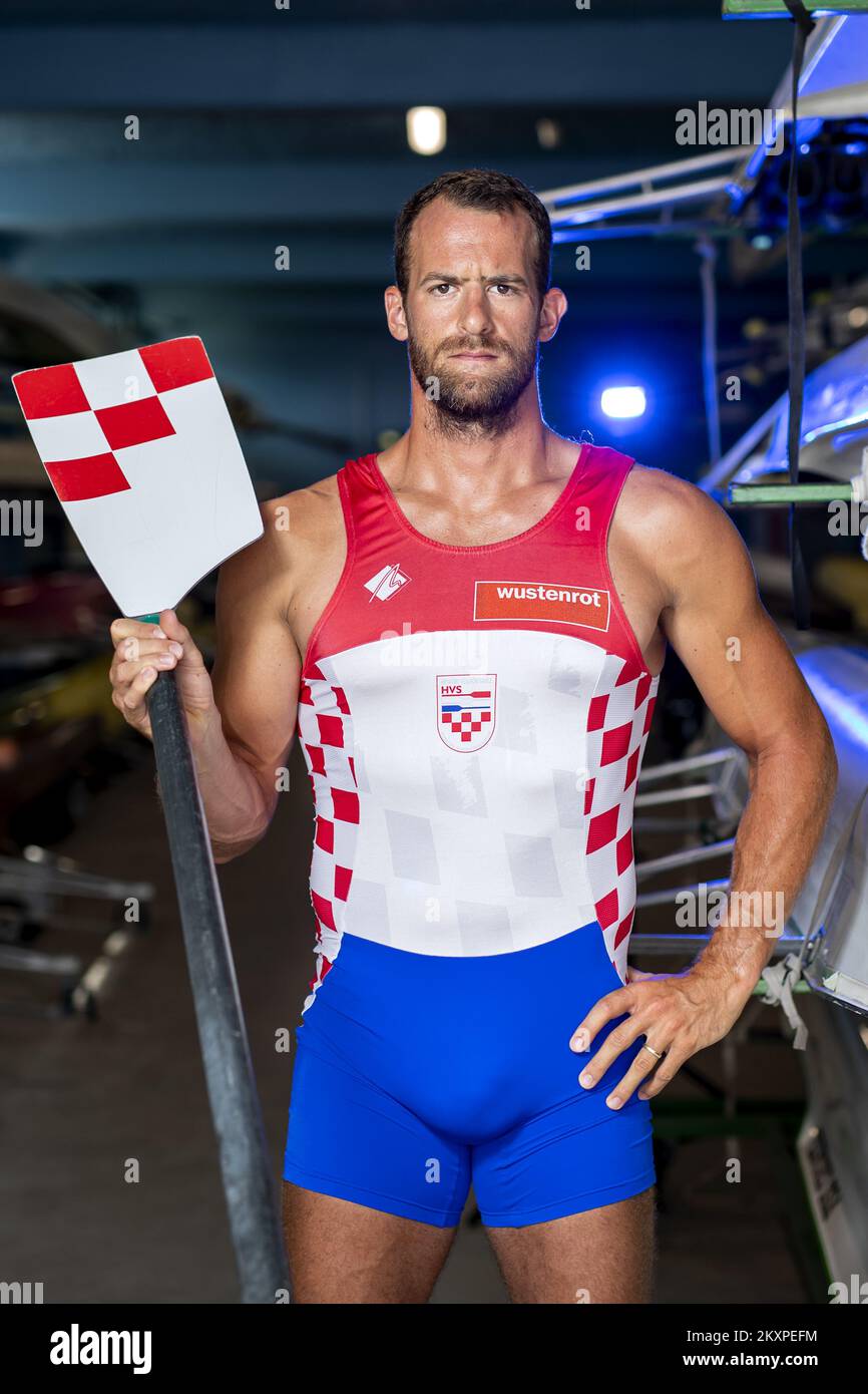 Croatian rower Damir Martin pictured at a training session on Lake ...