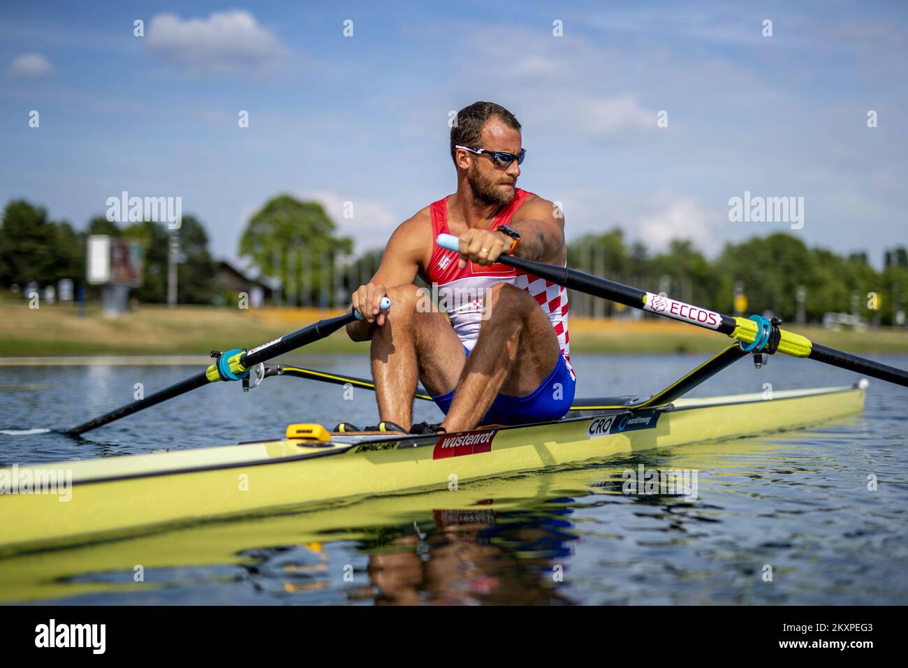 Croatian rower Damir Martin pictured at a training session on Lake ...