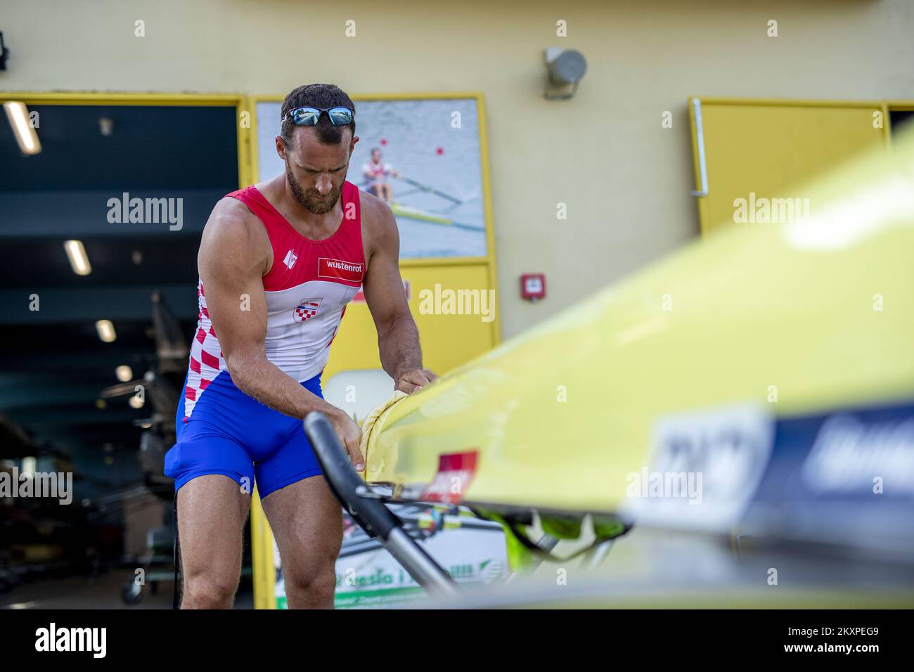 Croatian rower Damir Martin pictured at a training session on Lake ...
