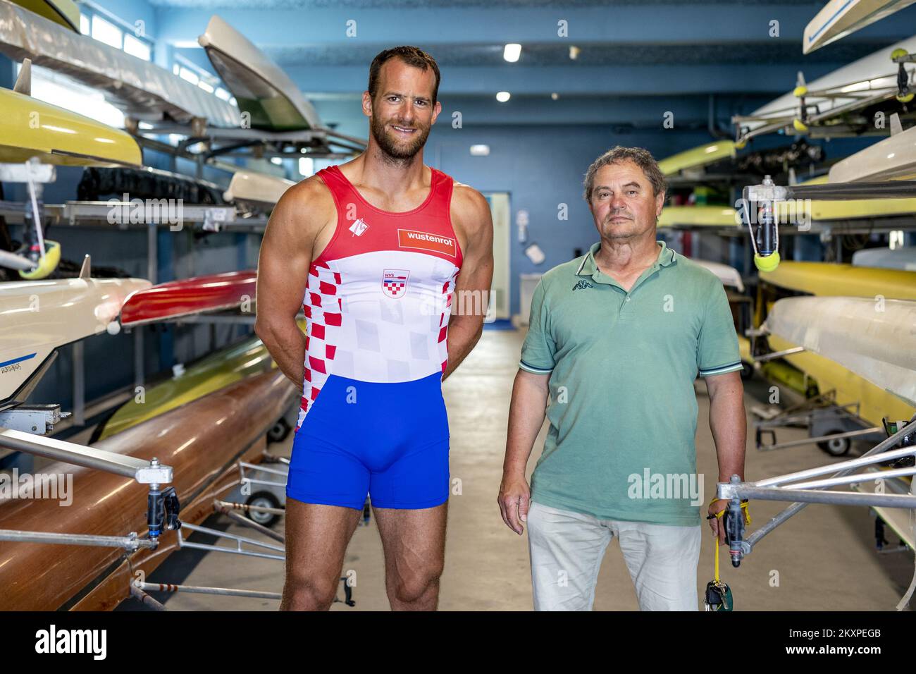 Croatian rower Damir Martin and his coach Srecko Suk pictured at a ...
