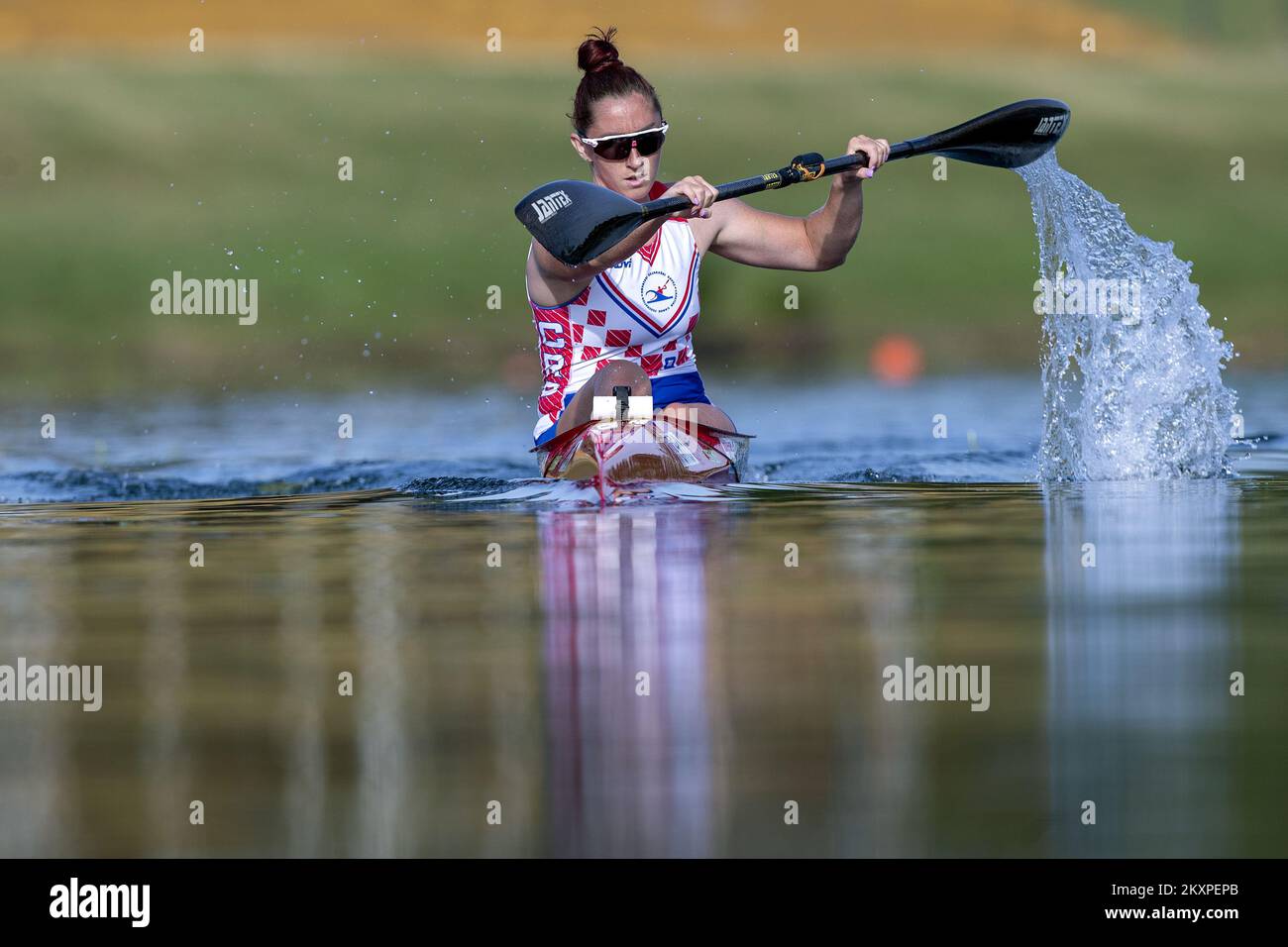 Croatian canoe-sprinter pictured at a training session on Lake Jarun in ...