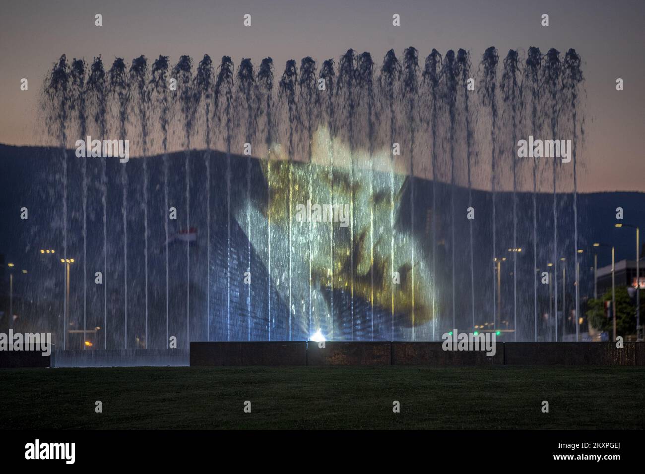 Projection on the fountains on the occasion of the 165th anniversary of ...