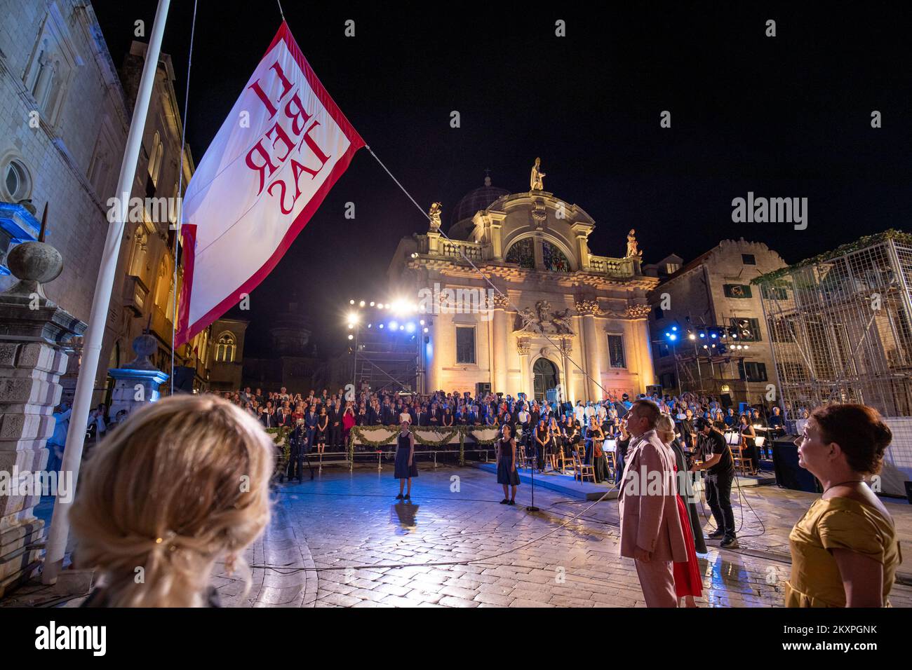 Raising of the Libertas flag to the verses of the Hymn to Liberty ...